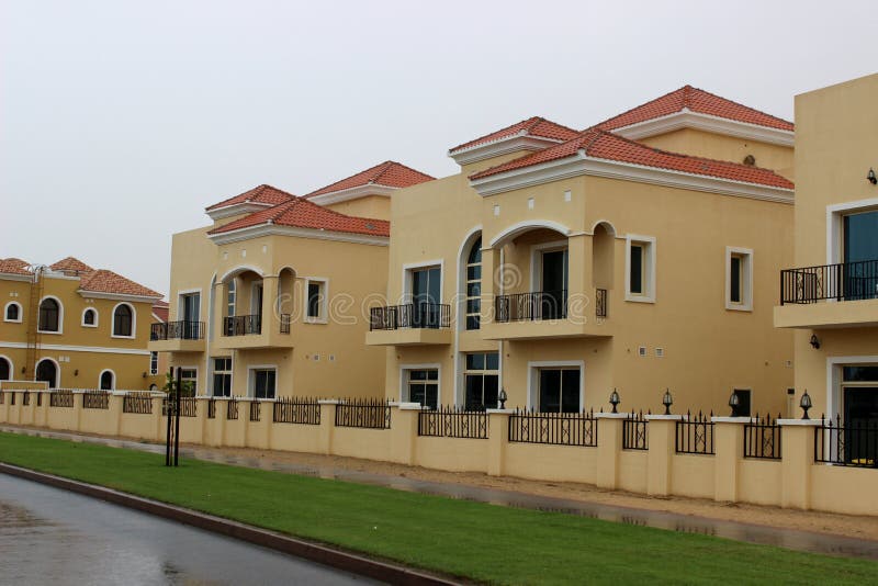 Villas from road view stock photo. Image of built, structure - 57664938