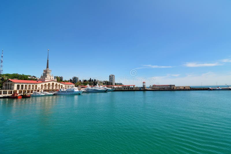 Ville De Sotchi Vue De La Mer Photo stock - Image du cityscape ...