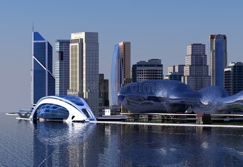 Ville moderne illustration stock. Illustration du constructions - 25678894