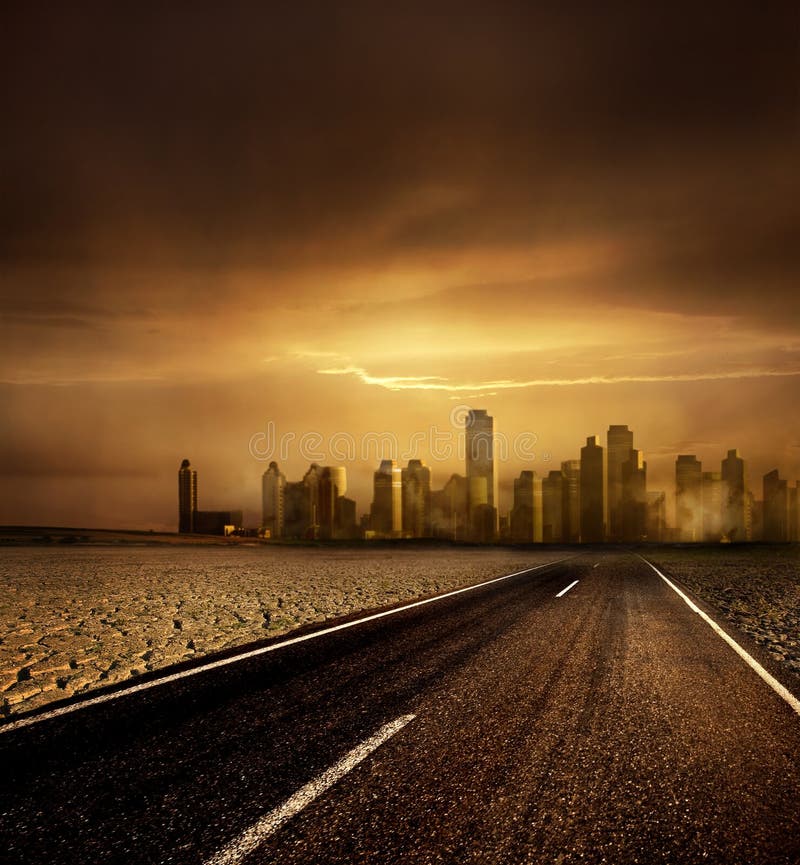 Ville moderne et la route image stock. Image du ambiant - 11468155