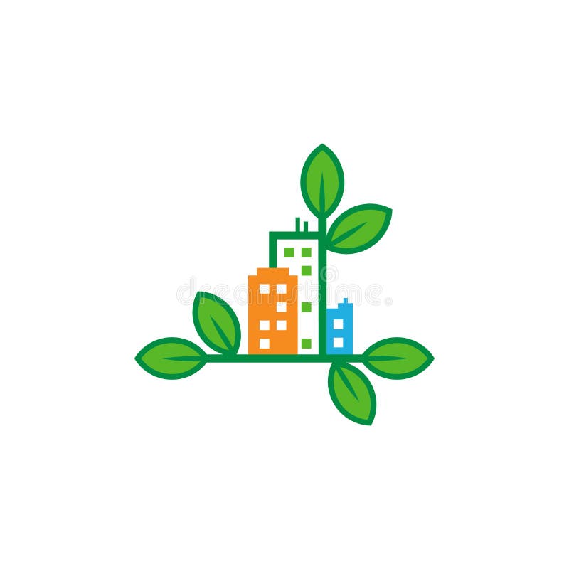 Ville Verte Logo Icon Design Illustration de Vecteur - Illustration du ...