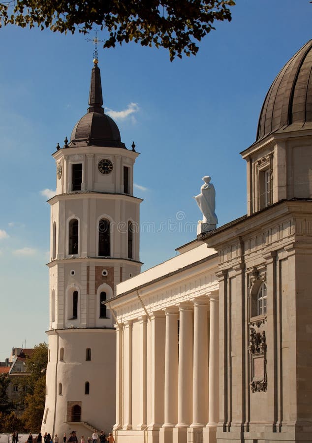 Vilnius Cathedral at dawn stock photo. Image of center - 11480142
