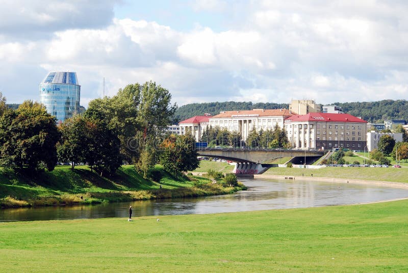 Vilnius City Panorama with River Neris on September 24, 2014 Editorial ...