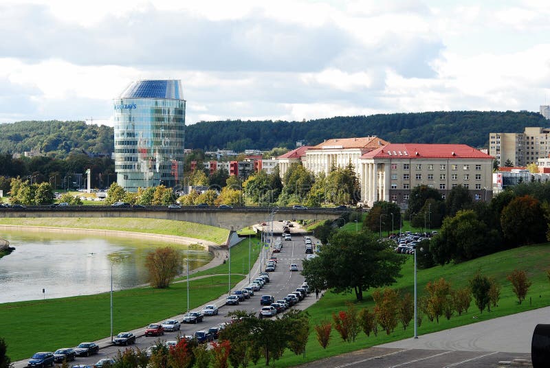Vilnius City Panorama with River Neris on September 24, 2014 Editorial ...