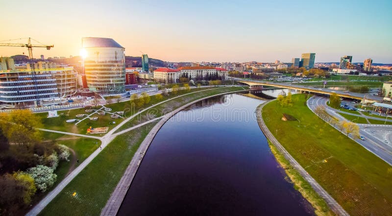 Vilnius landscape stock image. Image of vilnius, drone - 70940973