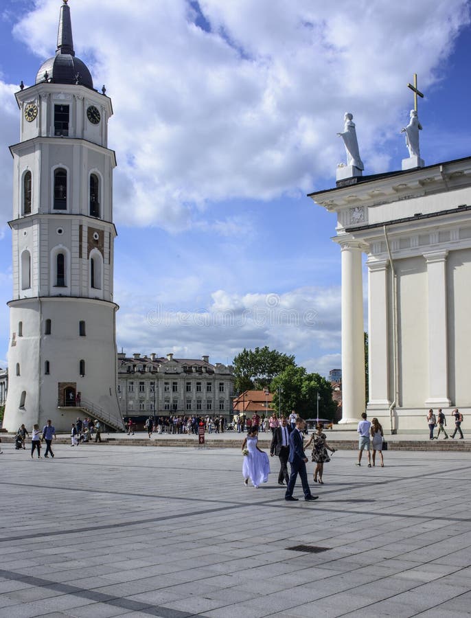 Vilnius, Lithuania, Europe, Cathedral Square Editorial Image - Image of ...