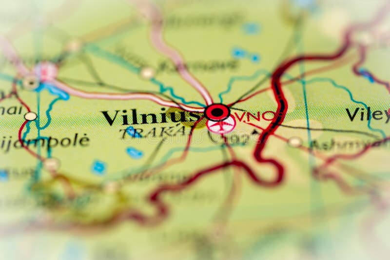 Vilnius, Lithuania Highlighted on a World Map Stock Image - Image of ...