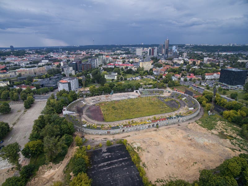 VILNIUS, LITHUANIA - JULY 11, 2016: Flying Over the Vilnius and ...