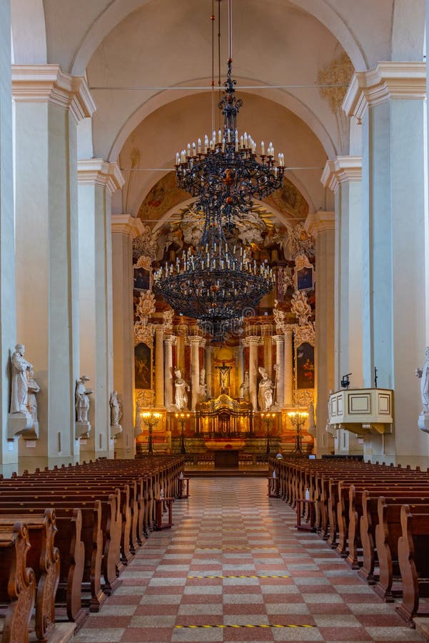 Vilnius, Lithuania, July 7, 2022: Interior of Church of Saint Jo ...