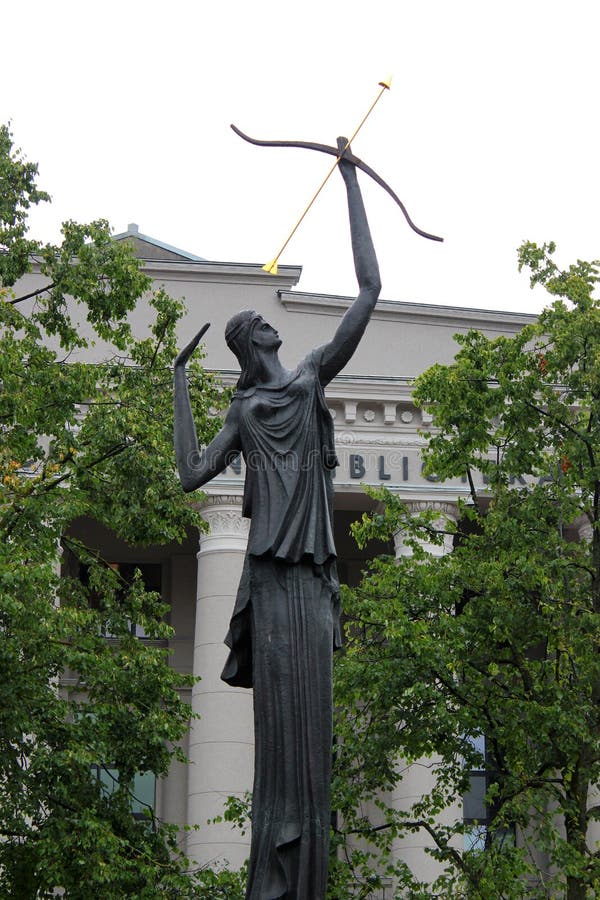 Vilnius, Lithuania - July 13, 2017: Monument in Front of the National ...