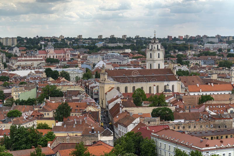 The Panoramic View of Vilnius Editorial Photo - Image of church ...
