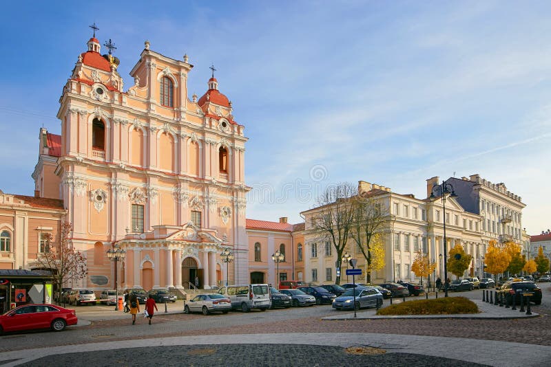 Vilnius, Lithuania - November 5, 2017: Town Hall Square in Autumn Time ...