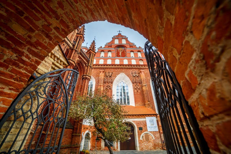 Vilnius, Lithuania, October 31, 2014. View of the Temple through the ...