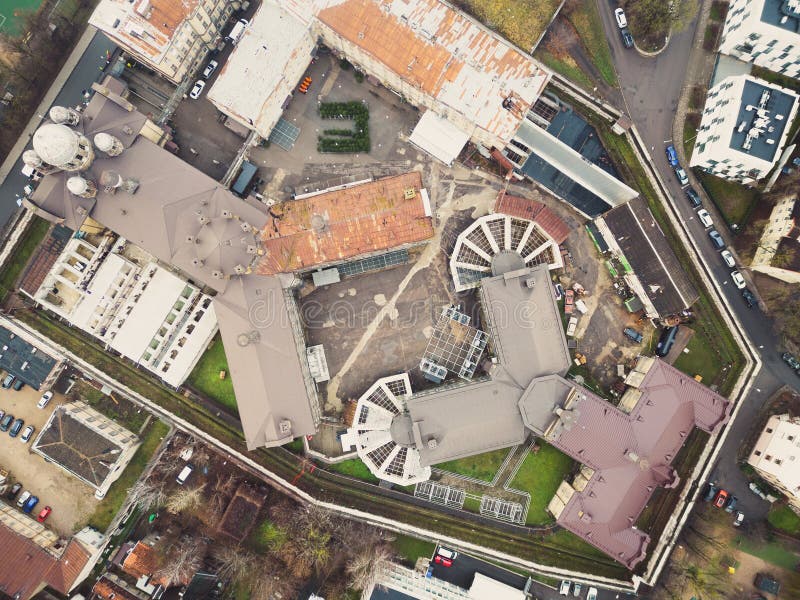 Vilnius, Lithuania 25th November, 2024: Aerial Top Down View Lukiskes ...