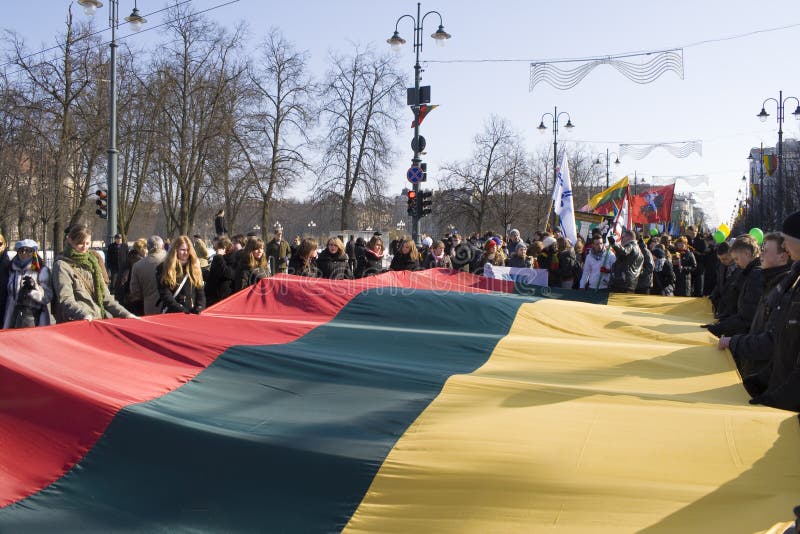 VILNIUS - MARCH 11 Independence of the Lithuanian Editorial Photo ...