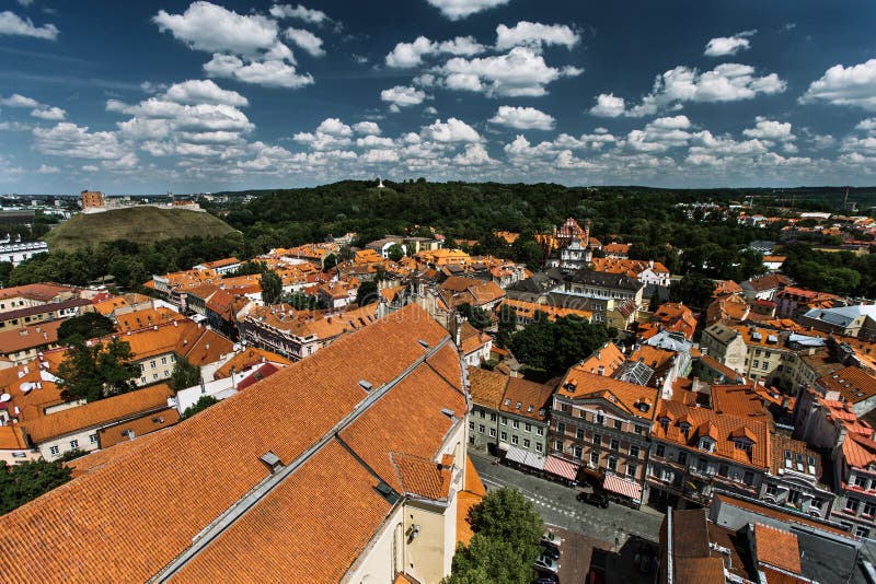Vilnius Old Town from Above Stock Photo - Image of travelling, unique ...