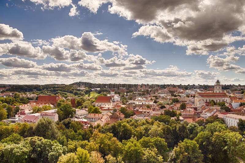 Vilnius. Panorama of the Old City Stock Image - Image of building ...