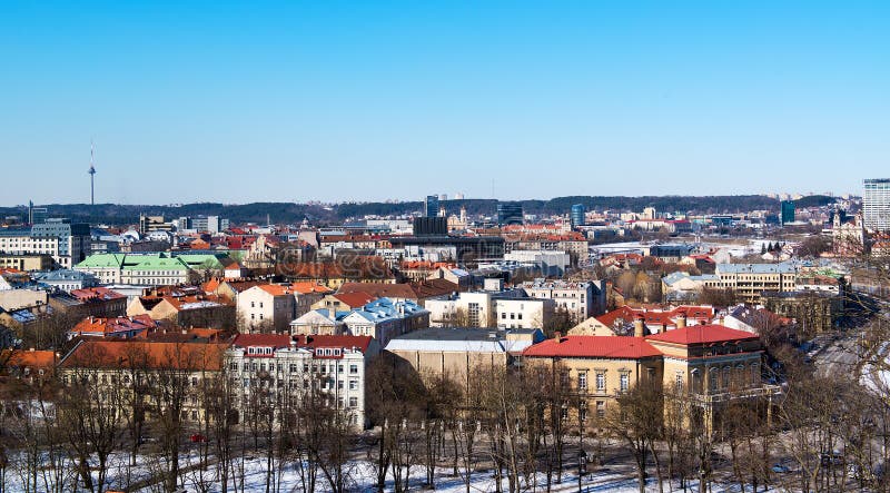 Vilnius roof-top view stock photo. Image of building - 33644834