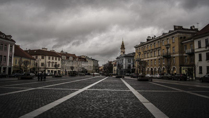 Vilnius town hall square editorial photo. Image of square - 83078281