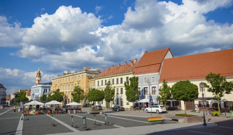 Vilnius Town Hall Square, Vilnius, Lithuania Editorial Image - Image of ...