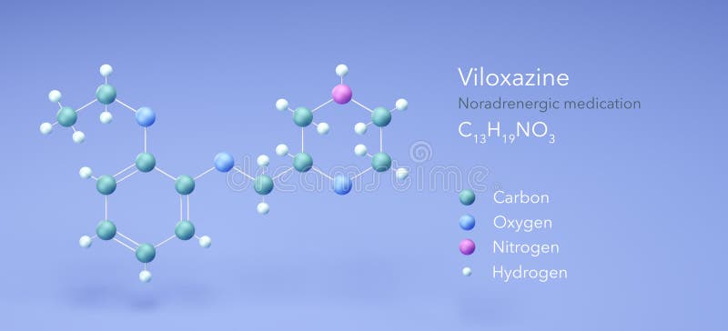 Viloxazine Molecule, Molecular Structures, Noradrenergic Medication, 3d ...