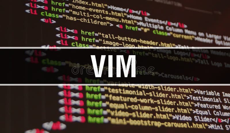 Vim Concept Illustration Using Code For Developing Programs And App Vim Website Code With