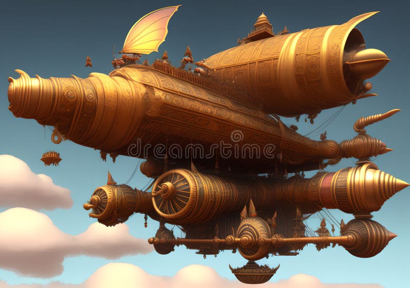 Vimana, Ancient Flying Machine, Generative AI Illustration Stock ...
