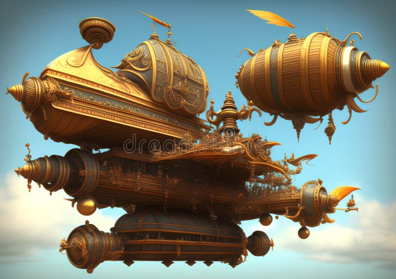 Vimana, Ancient Flying Machine, Generative AI Illustration Stock ...
