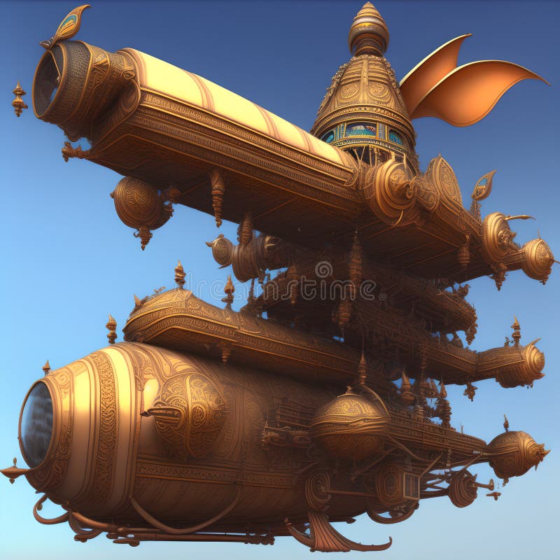 Vimana, Ancient Flying Machine, Generative AI Illustration Stock ...