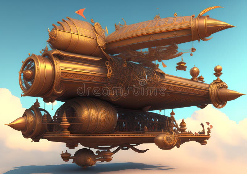 Vimana, Ancient Flying Machine, Generative AI Illustration Stock ...