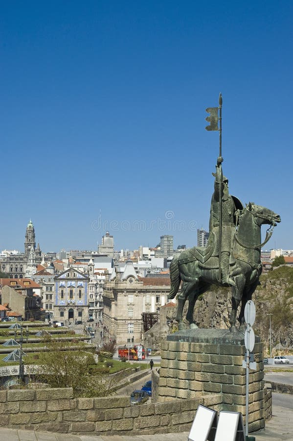 Vimara Peres Statue at Porto, Portugal Stock Image - Image of ...