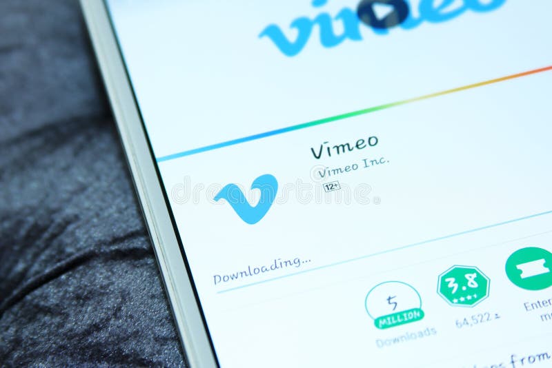 Vimeo mobile app editorial photo. Image of entertainment - 93636816