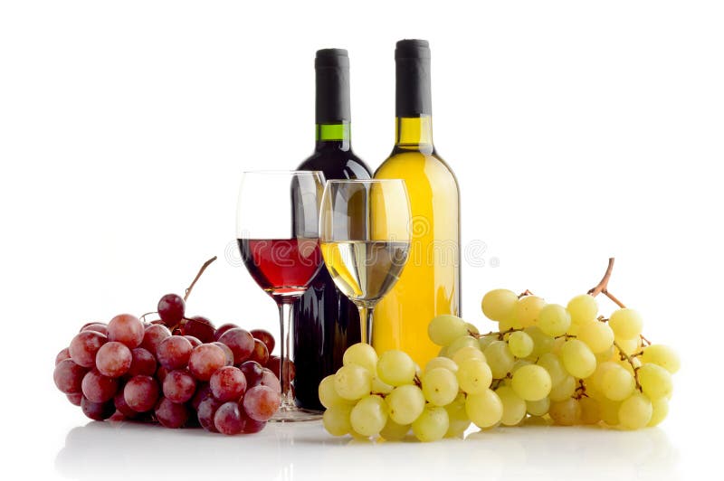 Wine En Fruit En Verre Et De Raisin Sur Le Blanc Image stock - Image du ...