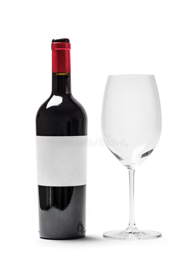 Bouteille De Vin Rouge Avec Le Verre Clair Avec Le Vin Rouge D ...
