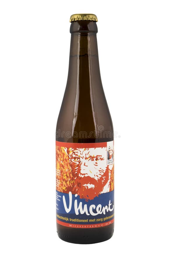 Vincent van Gogh-bierfles redactionele stock afbeelding. Image of bier ...