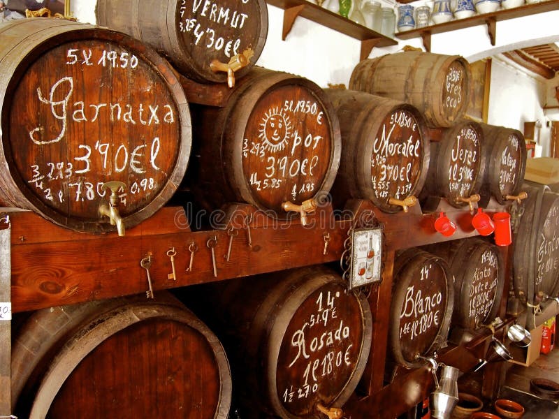 Vine Barrels on the Spaine Market Editorial Stock Image - Image of ...