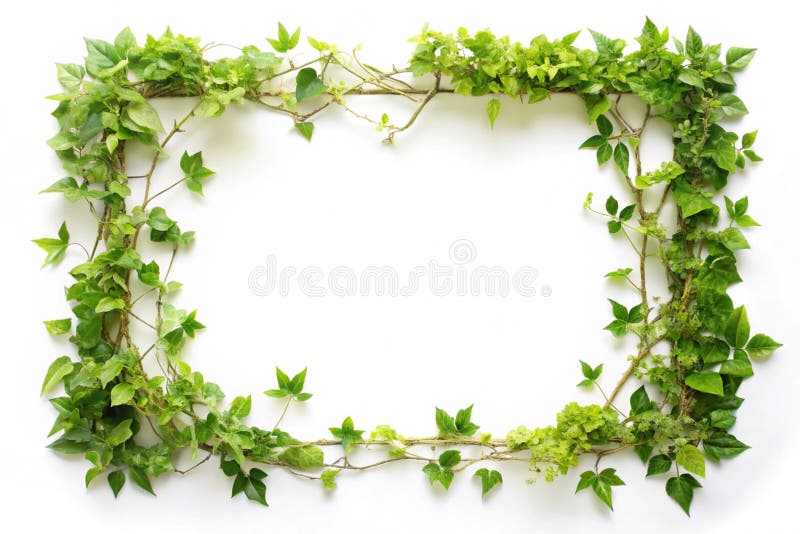 Vine Frame Leaf Vine Isolated on White Background Stock Illustration ...