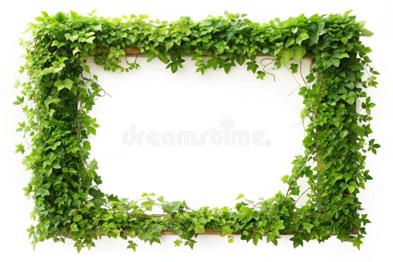 Vine Frame Leaf Vine Isolated on White Background Stock Illustration ...
