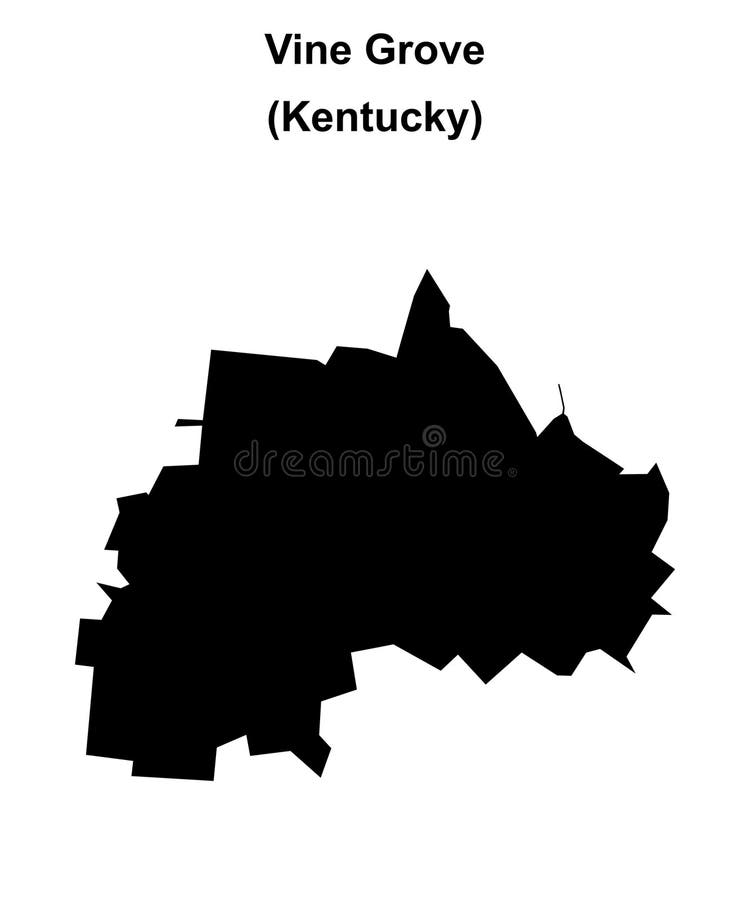Vine Grove outline map stock vector. Illustration of region - 387341945