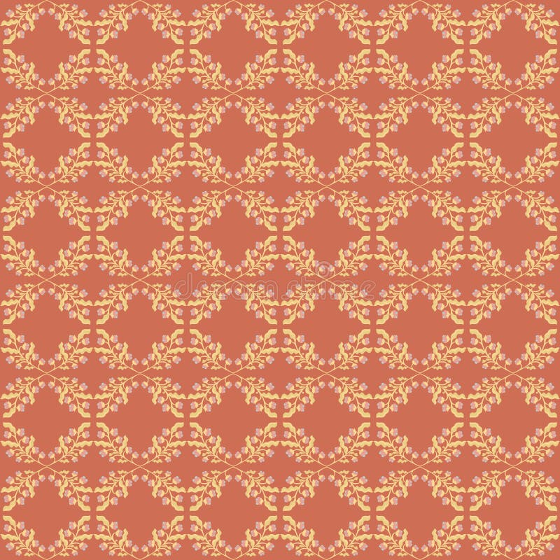 Vine Medallion Repeat Pattern Terracotta Stock Illustration ...