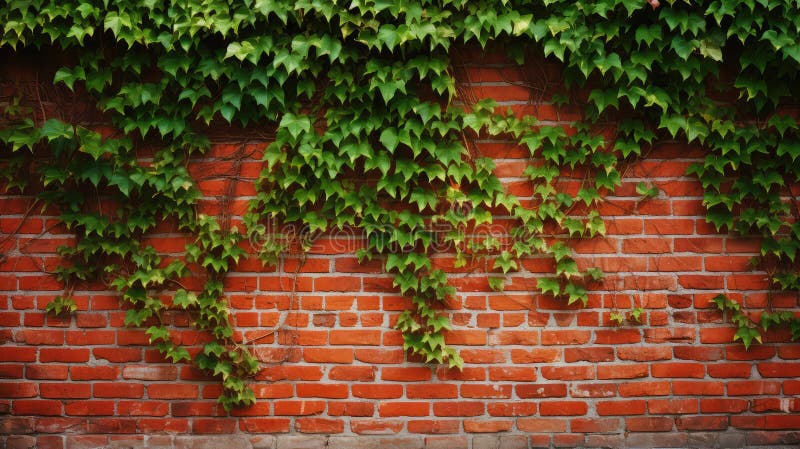 Vines brick wall side view stock image. Image of nature - 327521255
