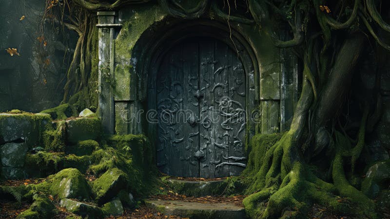 Vines dungeon door stock photo. Image of haunted, vines - 369759126