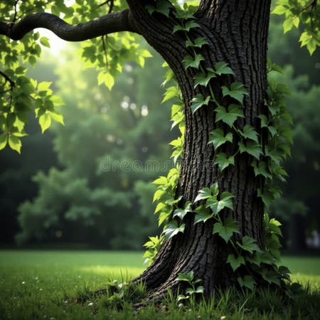 Vines and Ivy Wrap Around Tree in Twisted Mesh, Tree, Foliage Stock ...