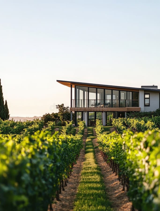 Vineyard House Architecture Stock Image - Image of rural, home: 365694835