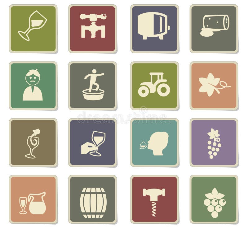 Vineyard icon set stock illustration. Illustration of grapes - 89851278