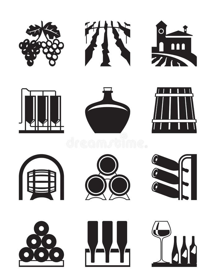 Vineyard icon set stock vector. Illustration of industry - 91666001