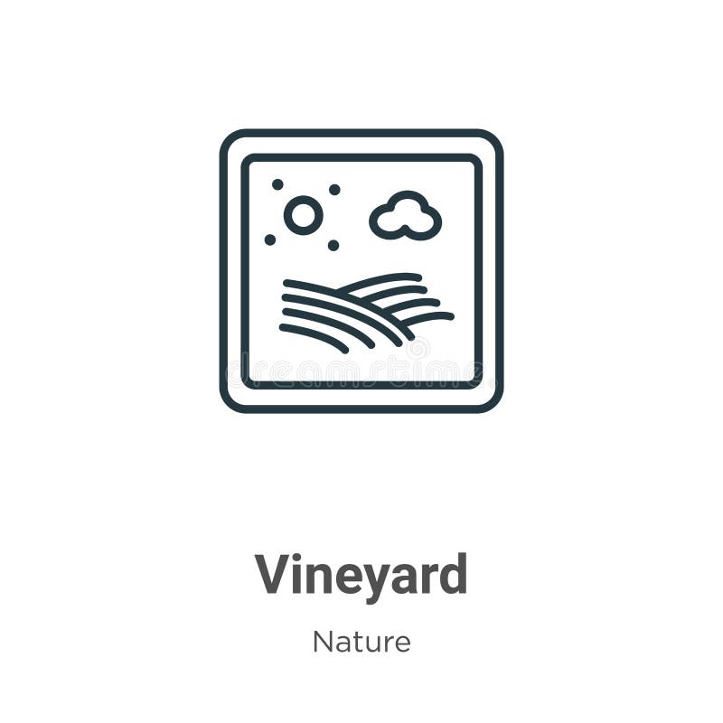Vineyard Outline Vector Icon. Thin Line Black Vineyard Icon, Flat ...