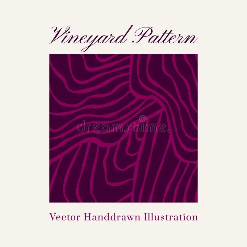 Vineyard Seamless Vector Handdrawn Pattern Stock Illustration ...