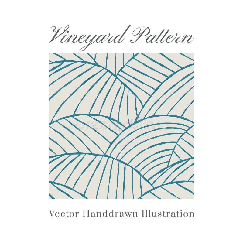 Vineyard Seamless Vector Handdrawn Pattern Stock Illustration ...