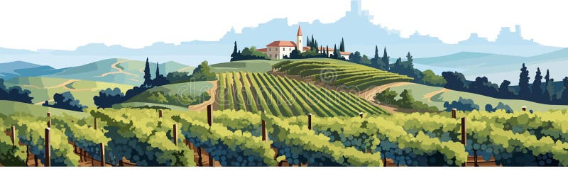A Vineyard Vector Simple 3d Smooth Cut and Paste Isolated Illustration ...